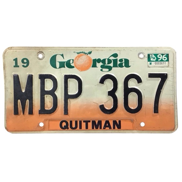Other | Vintage Georgia License Plate Orange And Black | Poshmark
